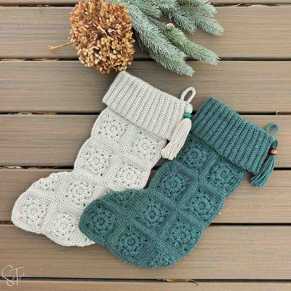 Flower Granny Square Stocking Pattern – Stitching Together