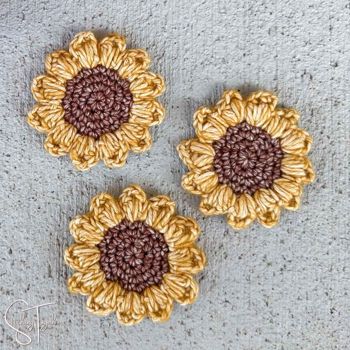 Small Sunflowers Crochet Pattern – Stitching Together